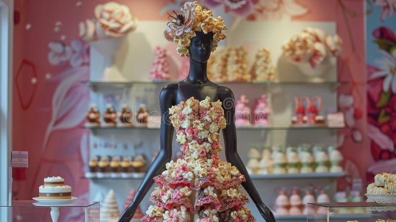 Unique Popcorn Dress on Mannequin in Boutique Display Stock Image ...