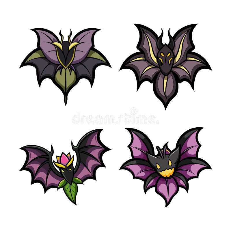 Unique Black Bat Flower with Exotic Features Stock Vector ...