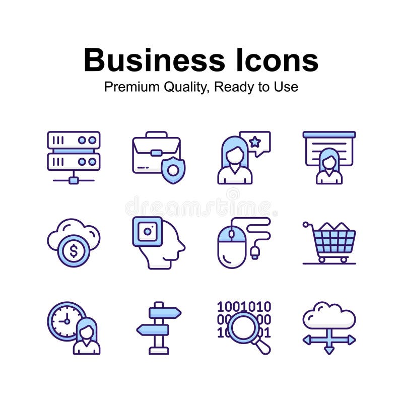 Unique and Premium Business Icons Set Ready To Use Stock Vector ...