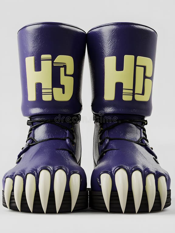 Unique Purple Claw Boots with Bold Design Stock Photo - Image of ...