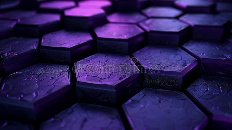 Unique Purple Hexagonal Tiles Creating a Textured Pattern in a Low-light Setting Stock Photo ...