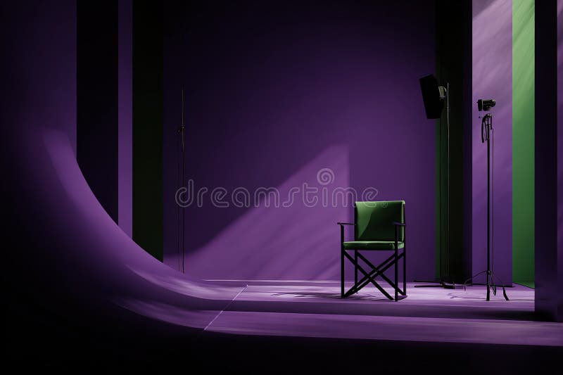 Unique Purple Studio Setup Showcasing a Green Director S Chair and ...
