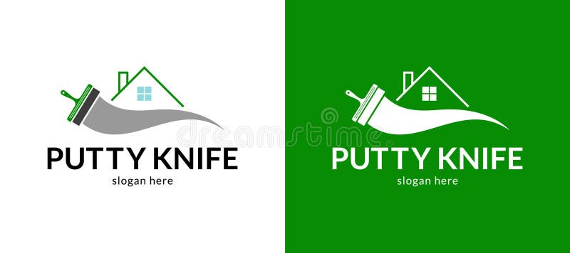 Unique putty knifes logo stock vector. Illustration of plaster - 247211390