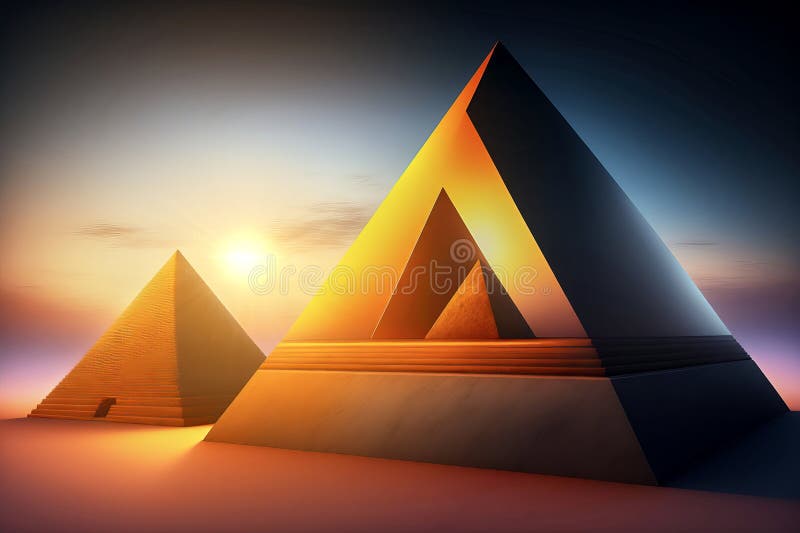A Unique Pyramid Shape Composed of Three Connected Triangles, Creating ...