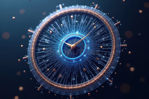 Unique Quantum Clock Design with Abstract Concepts Stock Illustration ...