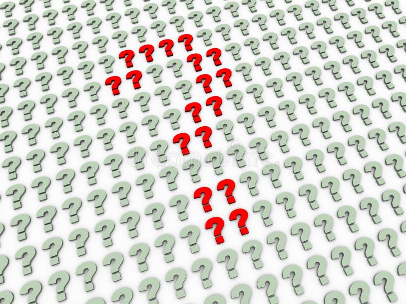 3d unique question mark stock illustration. Illustration of sign - 28342805