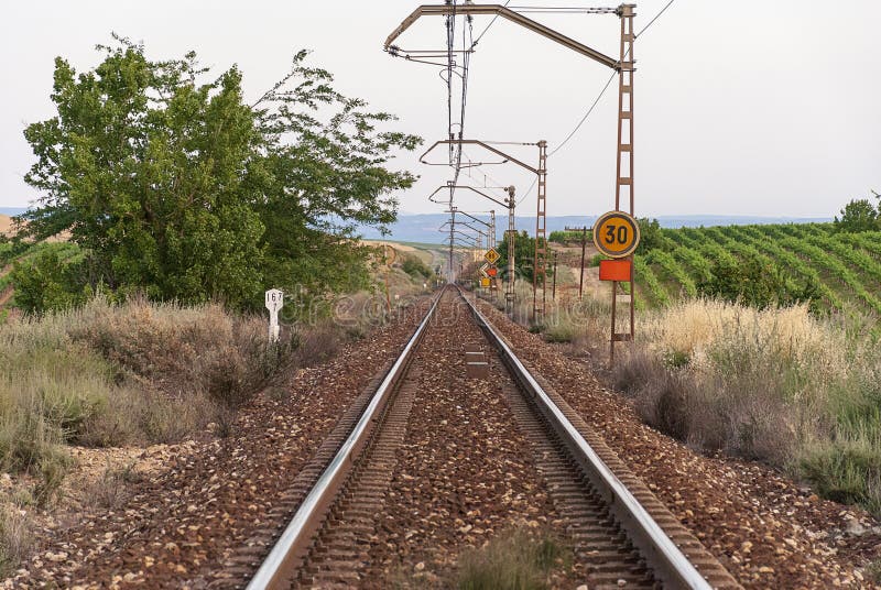 Unique Railroad Line at the Sunset. Train Railway Track . Low Clouds ...