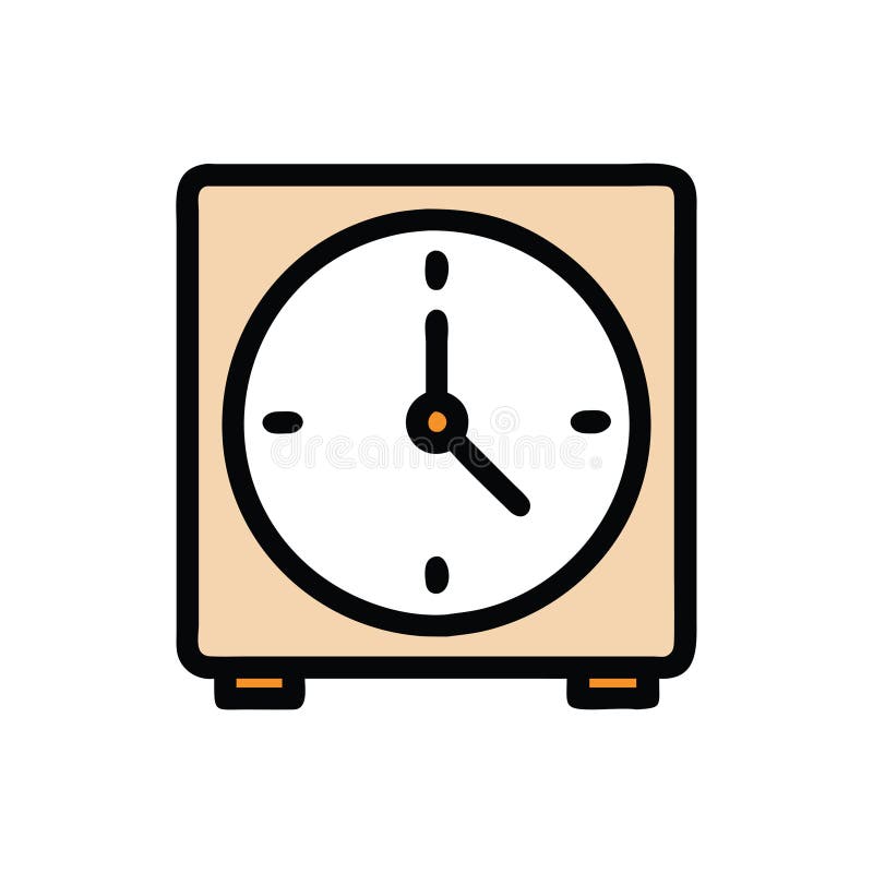 Unique Rectangular Clock Design Stock Illustration - Illustration of ...