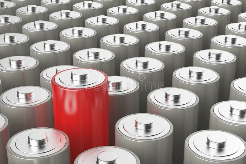 Unique red battery stock illustration. Illustration of battery - 290415292
