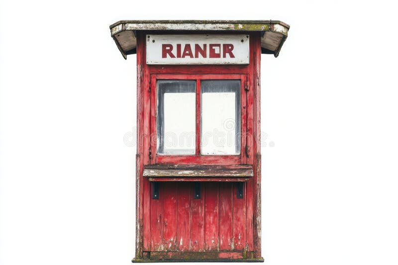 A Captivating Red Booth Materializes Against a White Background. Its ...