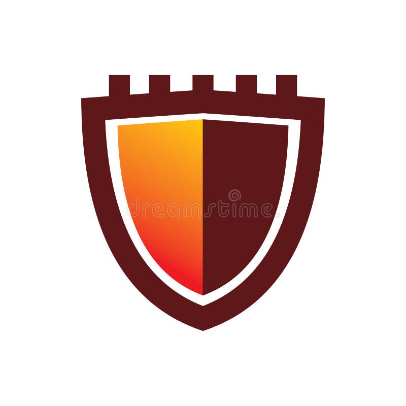 Red Castle Shield Logo Design Stock Illustration - Illustration of ...
