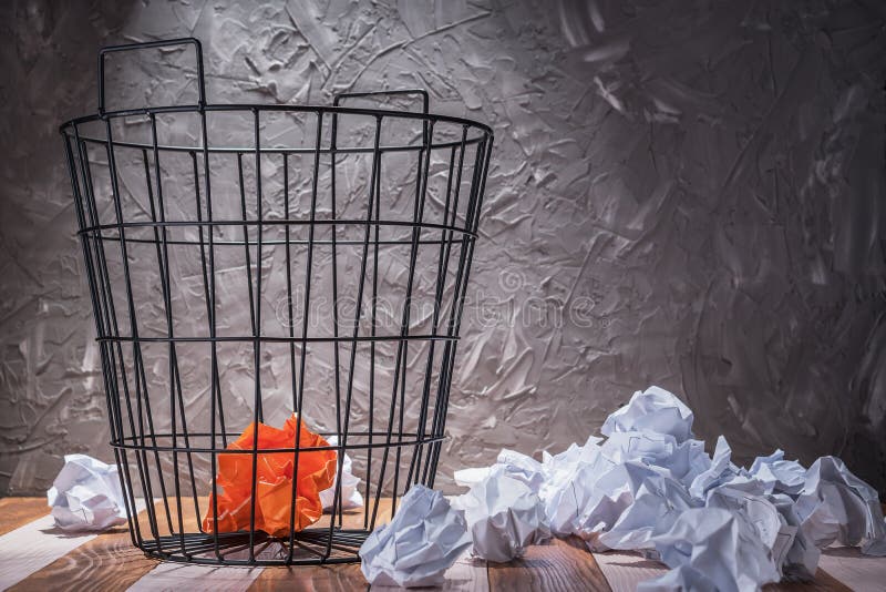 Unique Red Crumpled Paper among Many White Ones. Standing Out from ...