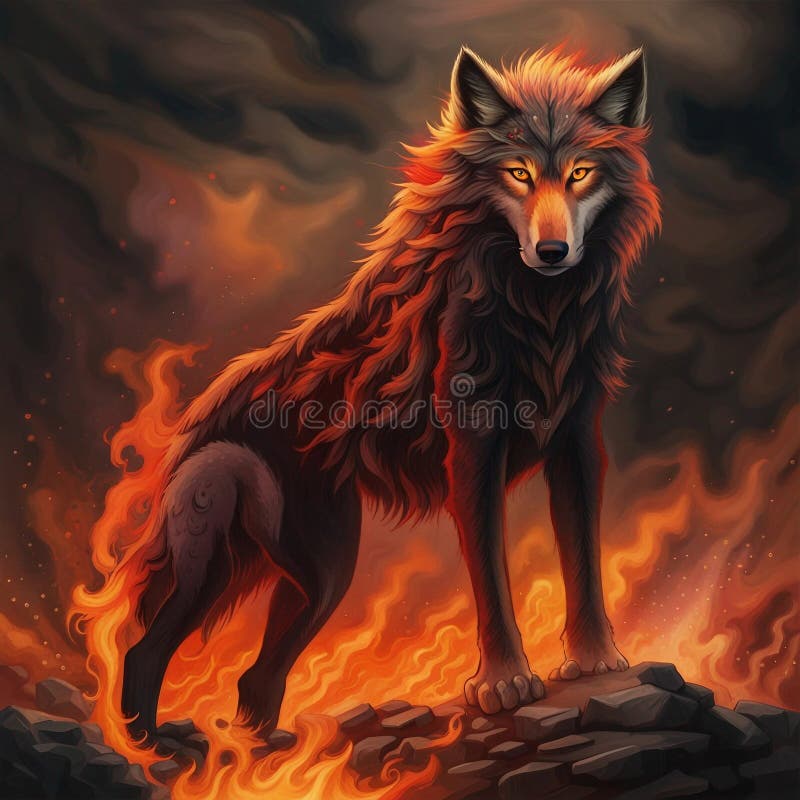Wolf Flaming Stock Illustrations – 101 Wolf Flaming Stock Illustrations ...
