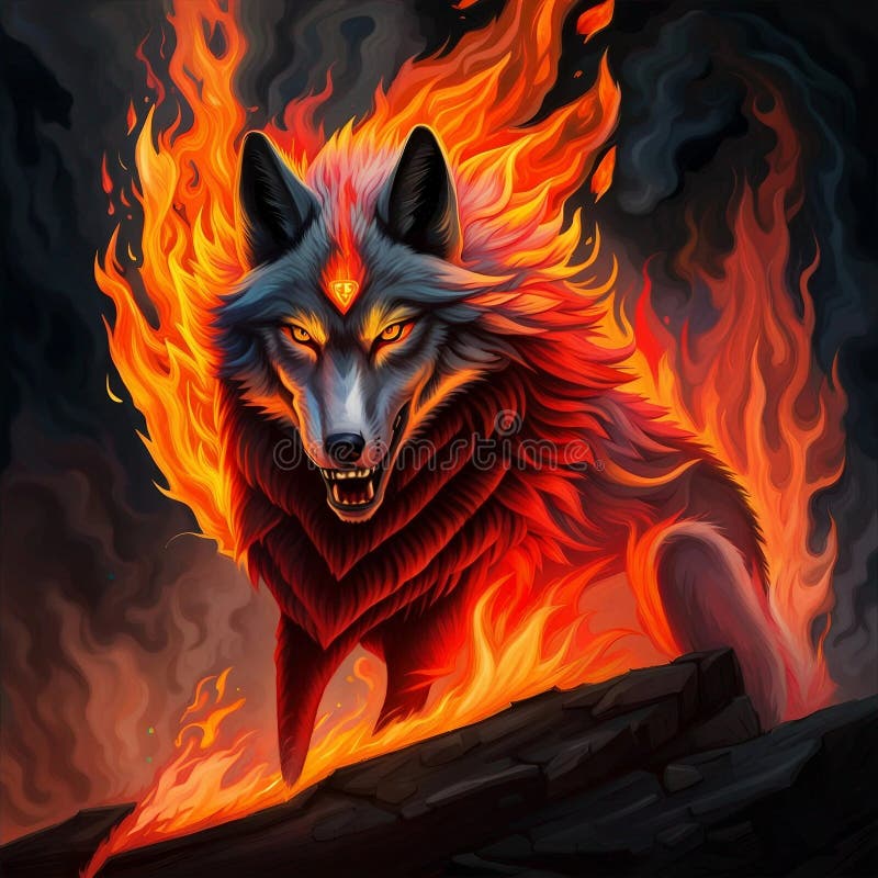Wolf Flaming Stock Illustrations – 101 Wolf Flaming Stock Illustrations ...
