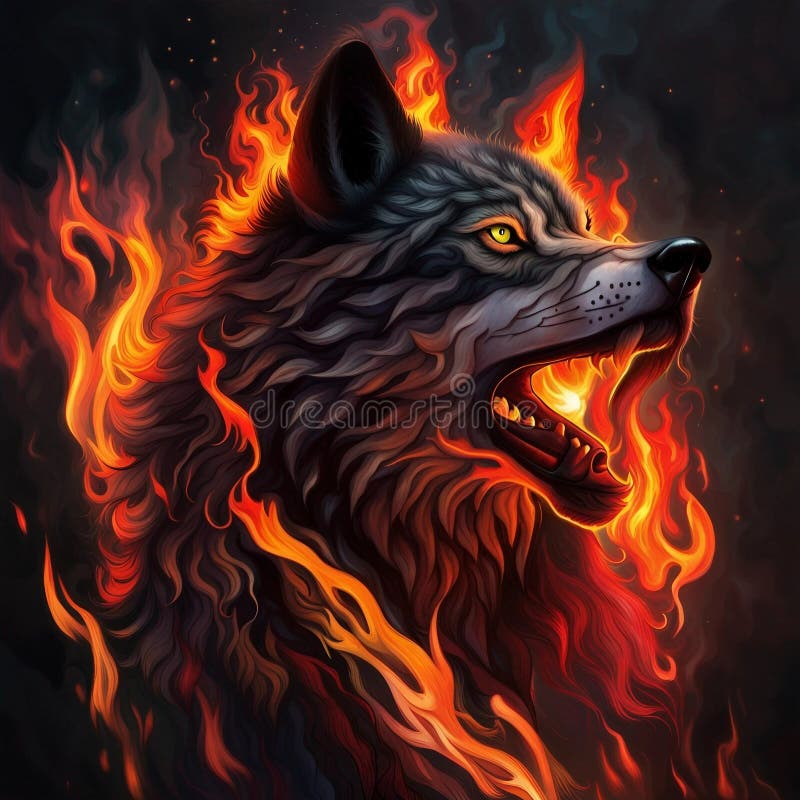Wolf Flaming Stock Illustrations – 101 Wolf Flaming Stock Illustrations ...