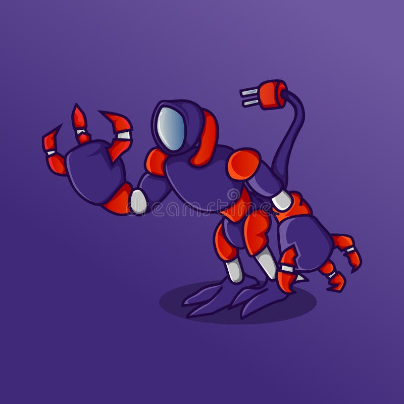 Unique Red and Purple Monster Mascot Character Design with Power Plug ...
