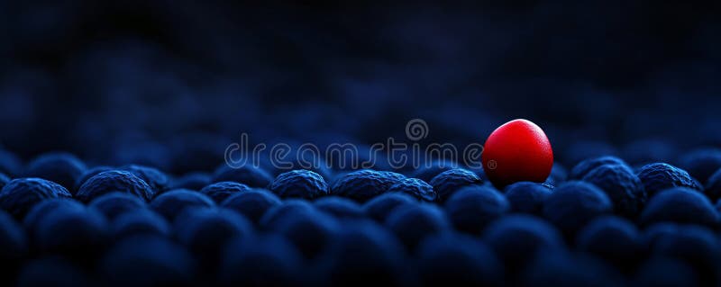 Unique Red Sphere among Blue Spheres Abstract High Quality Image Stock ...
