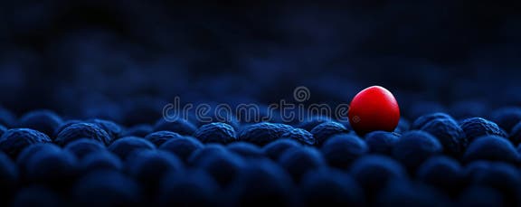 Unique Red Sphere among Blue Spheres Abstract High Quality Image Stock ...
