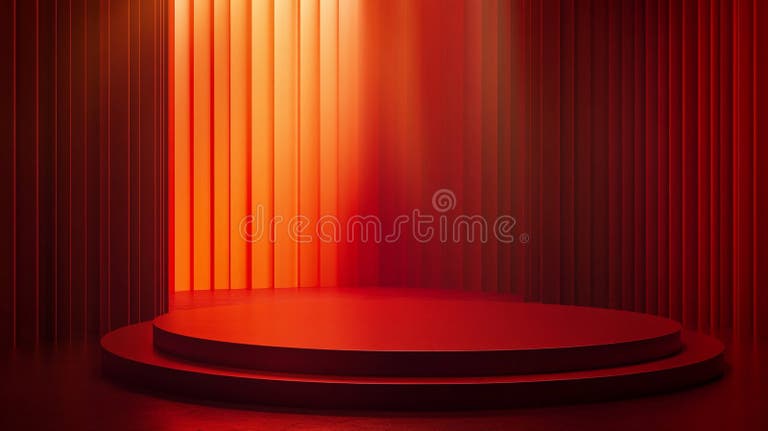 Unique Red Stage Design with Illuminated Backdrop for Performances or ...