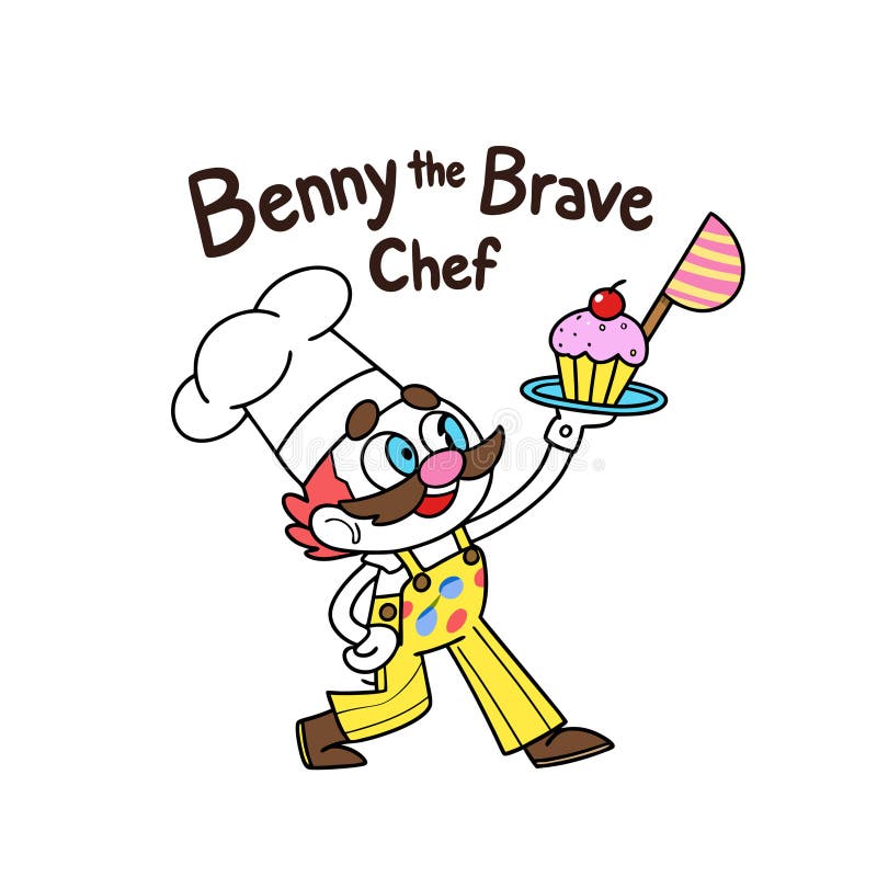 Whimsical Benny the Brave Chef Character Design Stock Vector ...