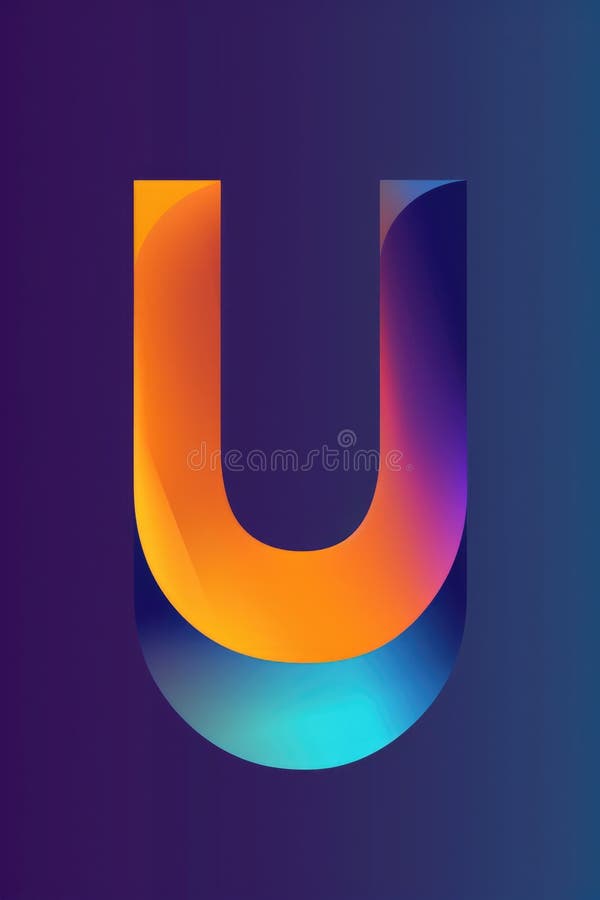 A Unique Representation of the Letter U Using Vibrant Shapes Stock ...
