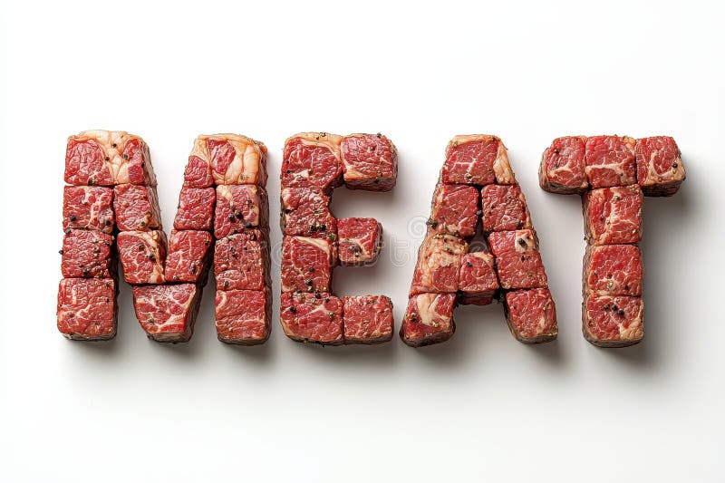 Unique Representation of the Word Meat Created with Various Slabs of ...