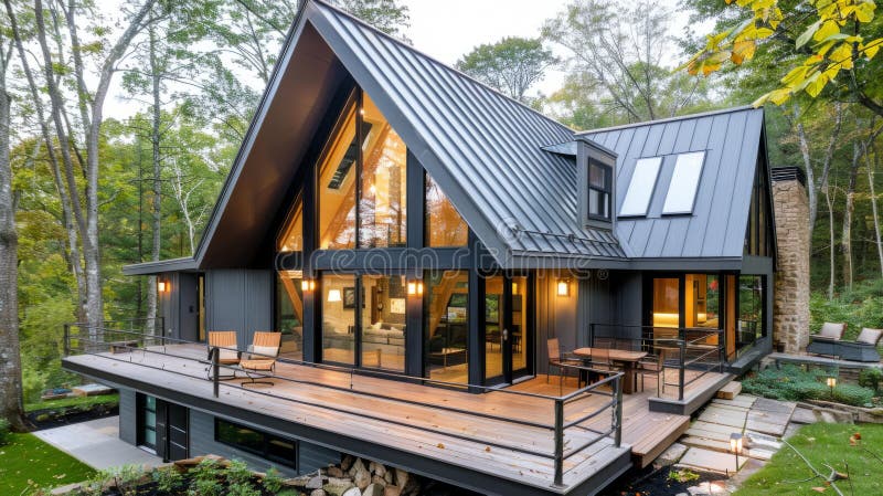 Unique Residential Design Featuring Customizable a-frame Roof. Stock ...