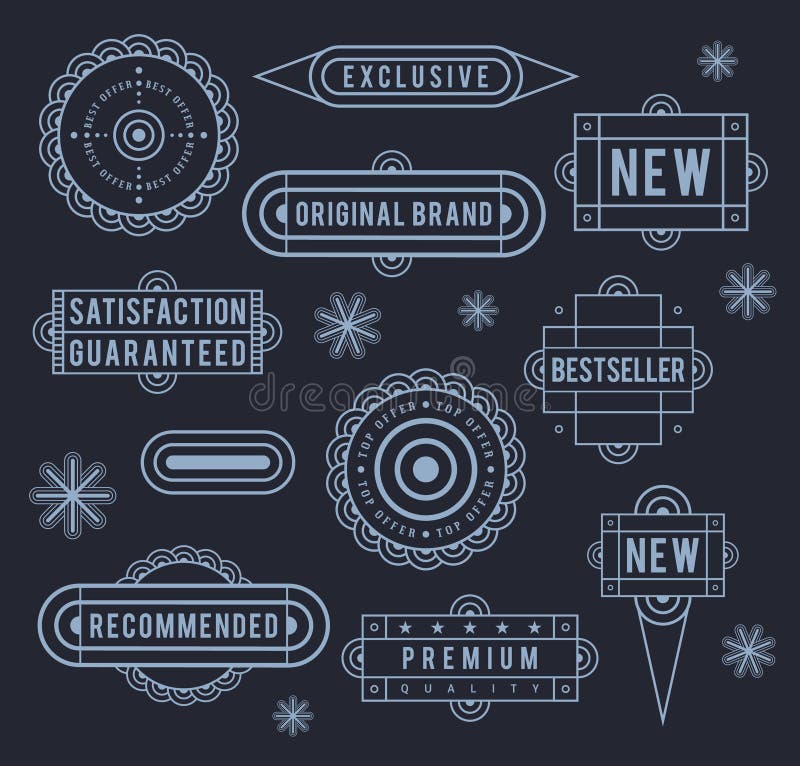 Unique retro labels stock vector. Illustration of five - 39806614