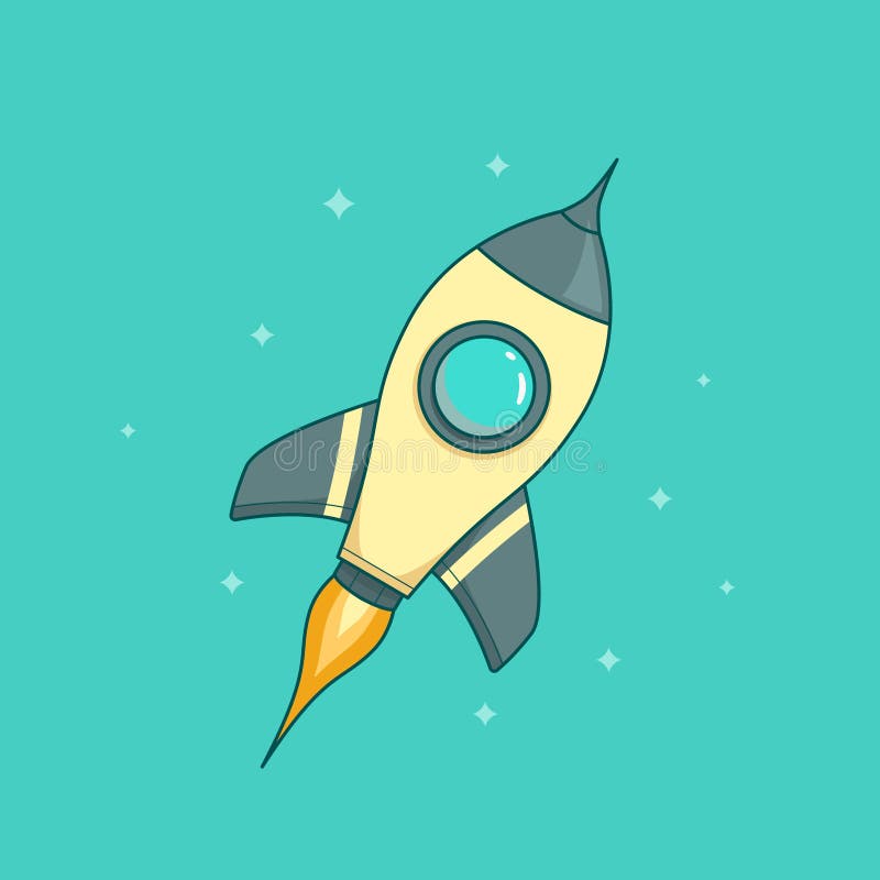 Unique Retro Small Flying Rocket Vector Illustration Stock Vector ...