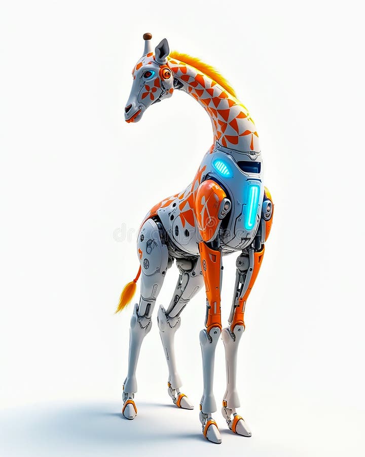 A Unique Robotic Giraffe Showcases Intricate Patterns and Bright Colors ...