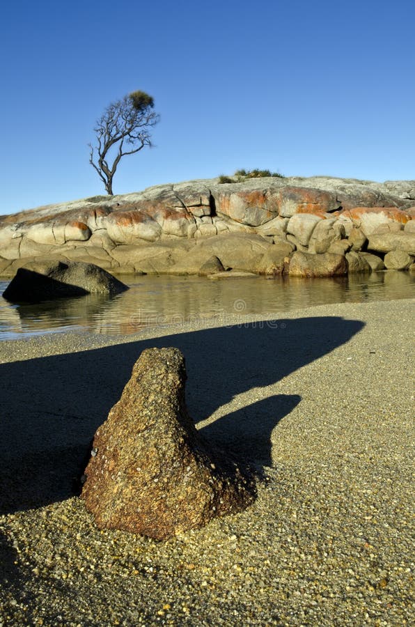 Unique Rock Formation, Bay of Fires, Tasmania Stock Photo - Image of ...