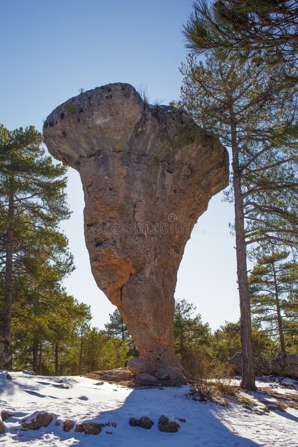 Natural Rock Tower at Ciudad Encantada Stock Image - Image of encantada ...