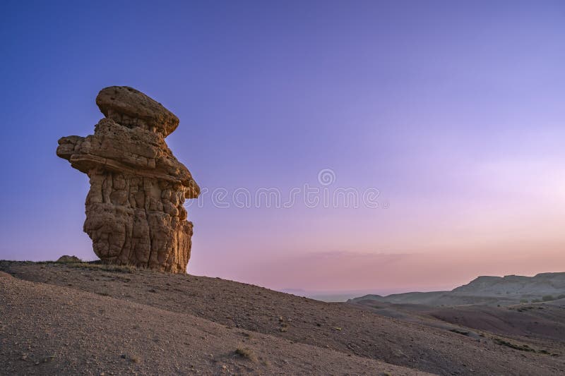 Unique Rock Forms in the Middle of Desert Stock Photo - Image of blue ...