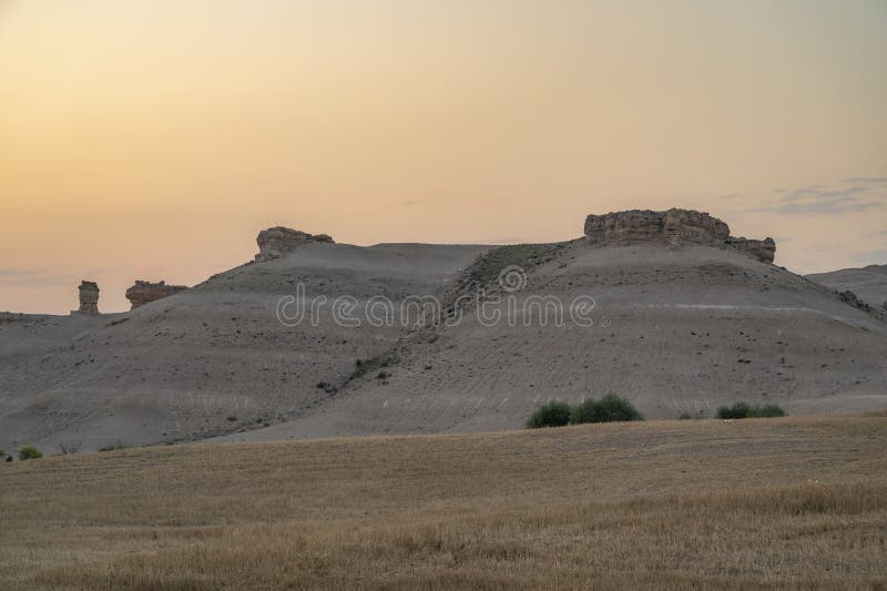 Unique Rock Forms in the Middle of Desert Stock Image - Image of desert ...