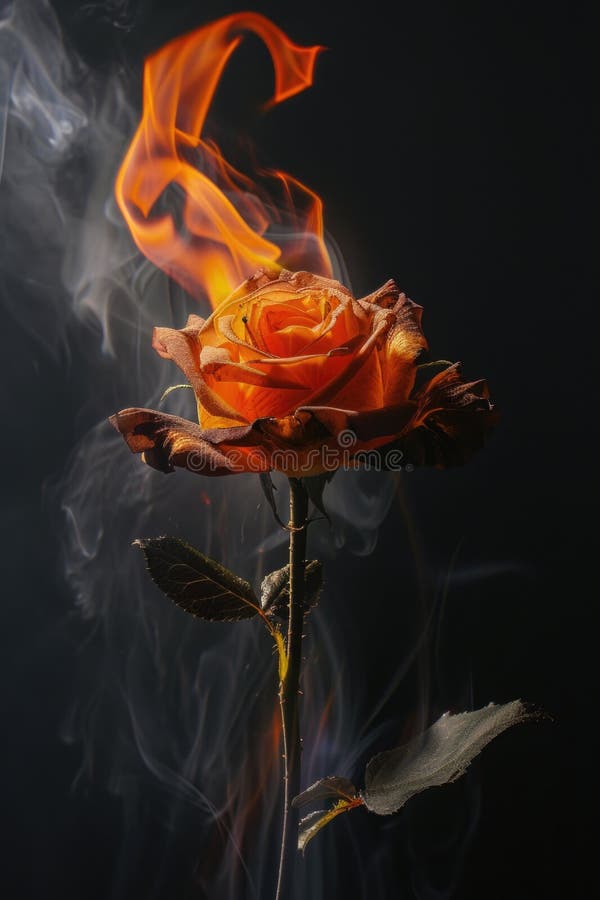 A Unique Rose Emitting Smoke. Perfect for Creative Projects Stock Image ...
