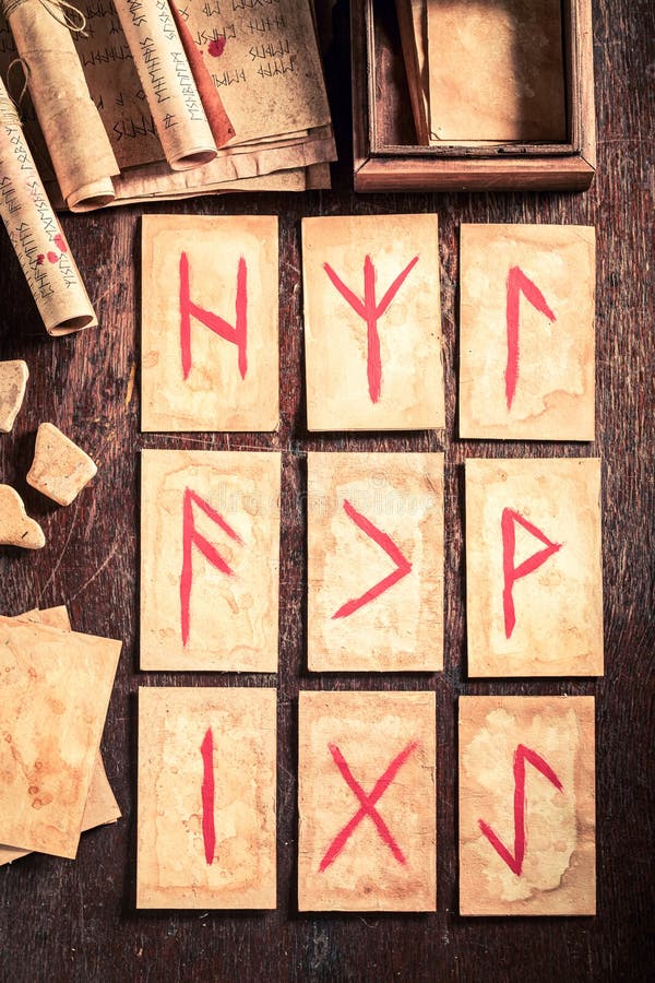Unique Runic Divination by Cards with Alphabet Stock Illustration ...