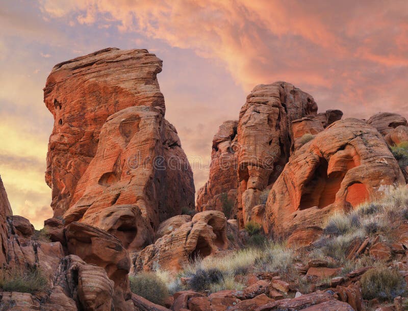 Unique Sandstone Formationsin Valley of Fire State Park, Nevada at ...