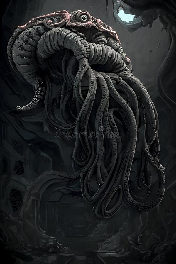 Unique and Scary Portrait of a Cosmic Horror Monster Stock Illustration ...