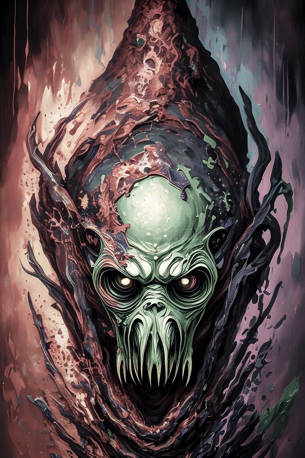 Unique and Scary Portrait of a Cosmic Horror Monster Stock Illustration - Illustration of ...