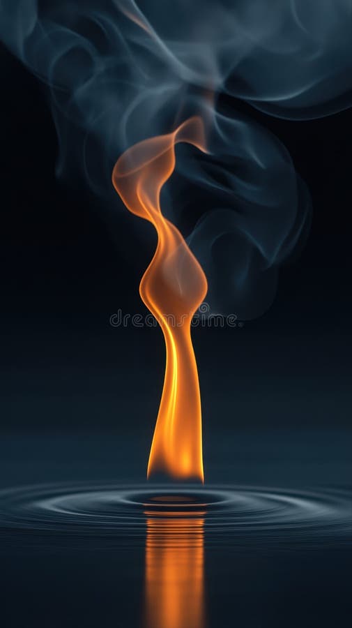 Unique Scene of Fire Burning in Water, Creating a Stunning Contrast of ...