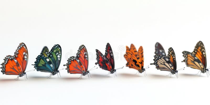 A Unique Scene of Multiple Butterflies Perched on Top of One Another ...