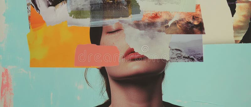 Creative Minimalistic Scrapbook Collage with Contrasting Colors and ...