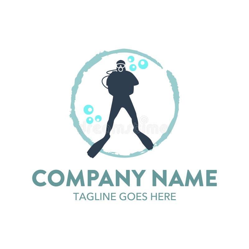 Unique Scuba Diving Logo Template. Vector Stock Vector - Illustration ...