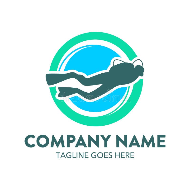 Diving Logo Design Vector Dive Underwater Icon Symbol Template Stock ...
