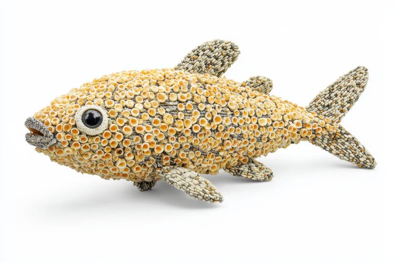 Unique Sculpture of a Fish Made Entirely from Smaller Fish Arranged on ...