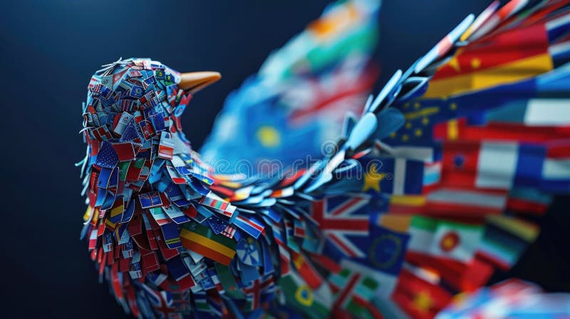A Unique Sculpture Made from Flags, Featuring a Detailed Design ...