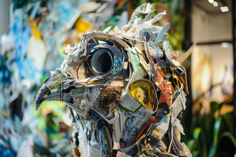 Unique Sculpture Made from Recycled Materials, Displayed in an Eco ...