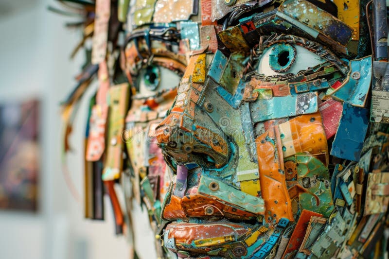 Unique Sculpture Made from Recycled Materials, Displayed in an Eco ...