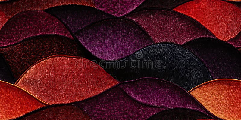 Unique Seamless Repeat Pattern Featuring Textured Waves in Rich, Warm ...