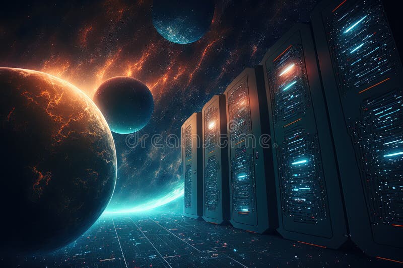 Unique Server and Hosting Space Stock Illustration - Illustration of ...